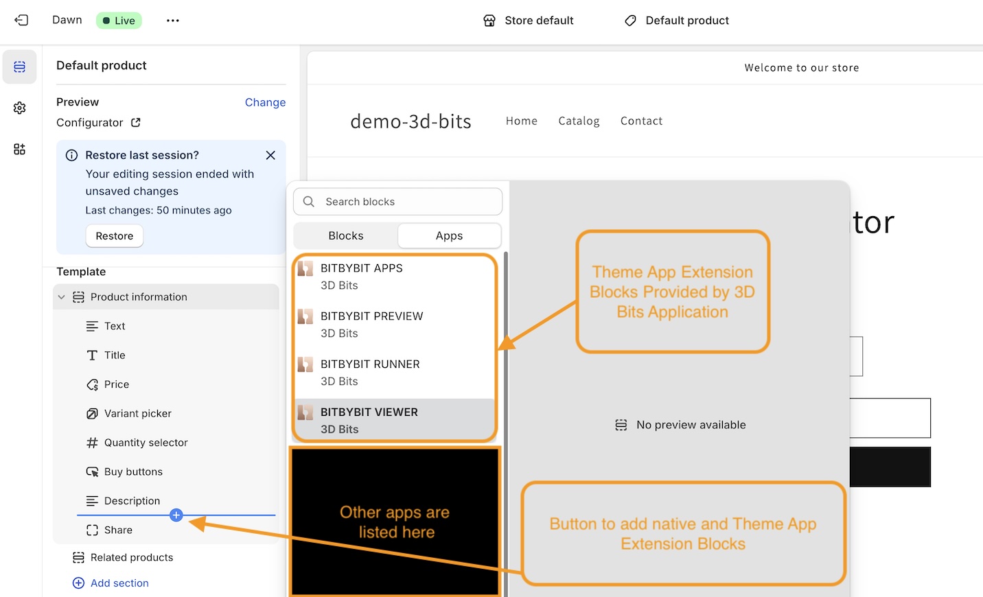 Theme App Extension Blocks | Bitbybit